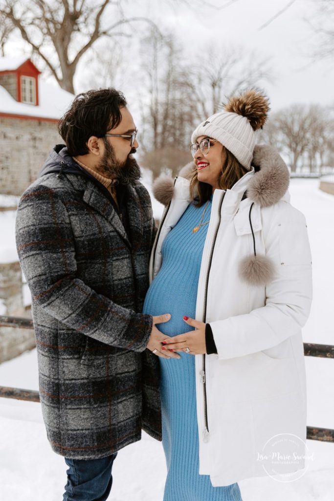 Ausmeema & Tawsif - Photos de maternité à Lachine en hiver